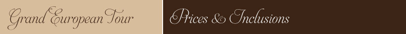 European Tour Package - Prices and Inclusions - Prices and Inclusions